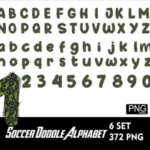 Soccer Alphabet Bundle 6 Set Png Doodle Letters Sport Letters Soccer ...