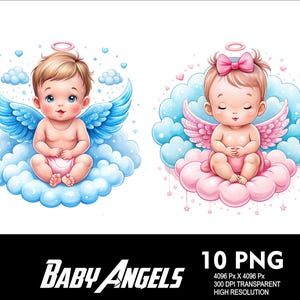10 PNG Baby Angel Girl and Boys Splash and Watercolor Transparent PNG ...