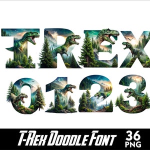 Trex Alphabet Dinosaur Letters Alphabet Png Dino Font Letters Trex ...