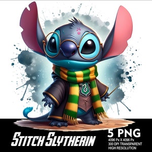 5 PNG Potter Stitch Slytherin Splash Transparent PNG File Sublimation ...