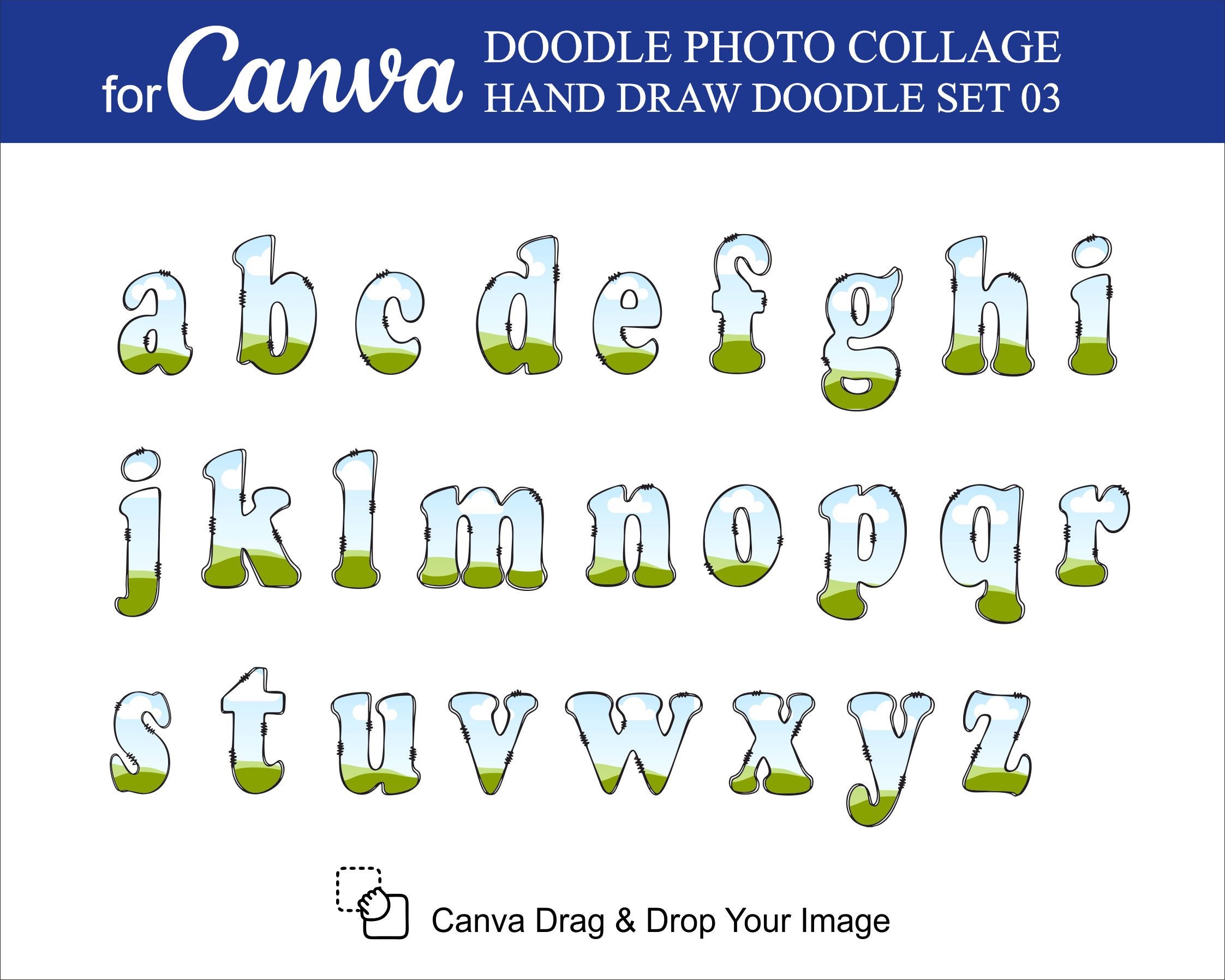 Canva Alphabets Template Canva Alphabet Doodle Font Canva Frame ...