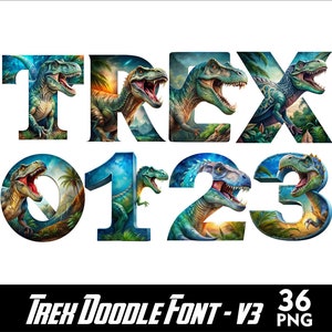 Trex Alphabet Dinosaur Letters Alphabet Png Dino Font Letters Trex ...