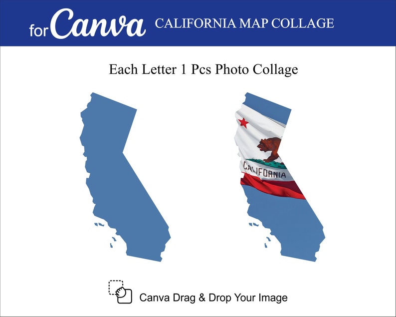 Canva California Photo Collage for Canva 1pcs and 10pcs Inside Collage ...
