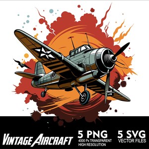 Vintage Airplane Splash 5 PNG 5SVG Design Transparent PNG File for ...