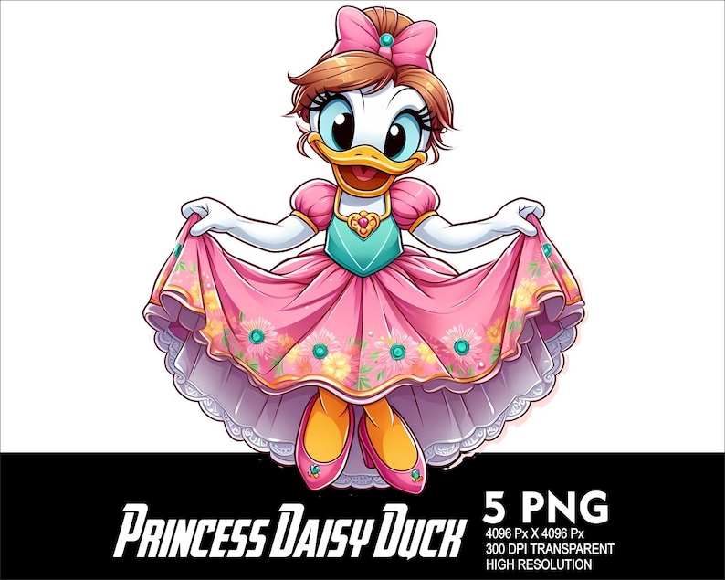 5 PNG Princess Daisy Girl Duck Splash and Watercolor Transparent PNG ...