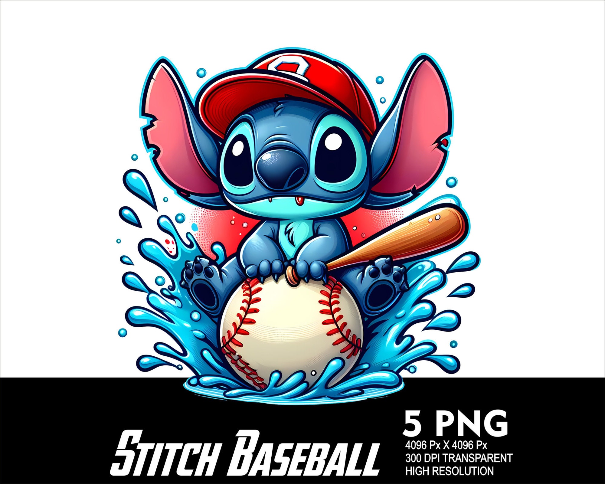 5 PNG Baseball Stitch Splash and Watercolor Transparent PNG File for ...