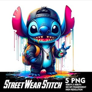 5 PNG Streetwear Stitch Rapper Splash Transparent PNG File for ...