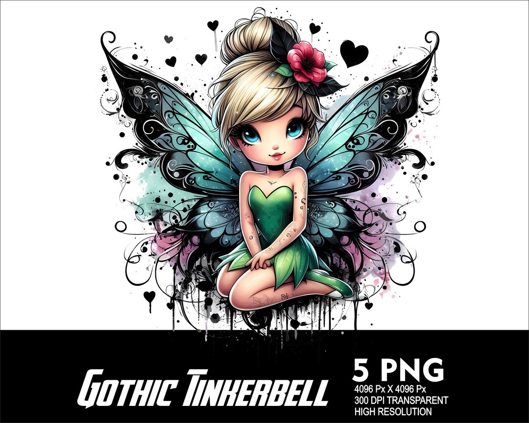 5 PNG Gothic Tinker Fairy PNG Cute Dark Princess Design Splash and ...