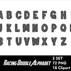 Racing Checkered Alphabet Race Track Alphabet Road Numbers Letters Race ...