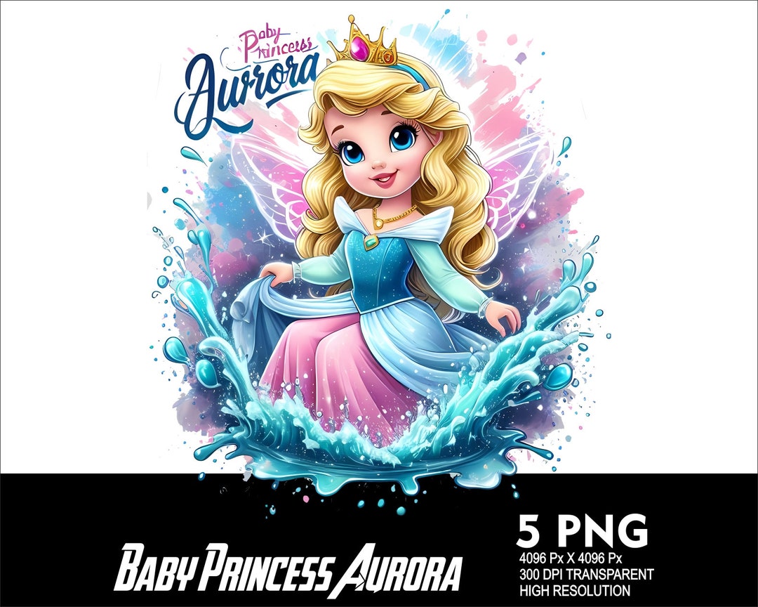 5 PNG Baby Princess Aurora Splash Transparent PNG File for Sublimation ...