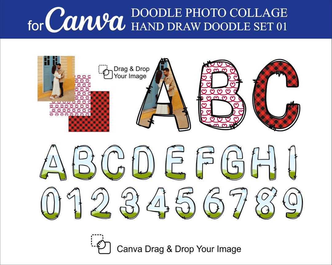 Canva Alphabets Template Canva Alphabet Doodle Font Canva Frame ...