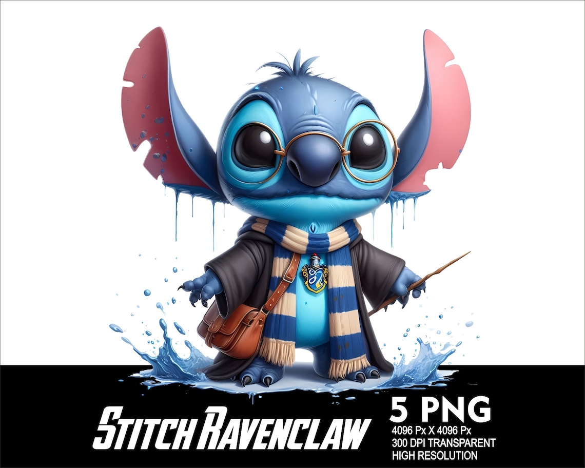 5 PNG Potter Stitch Ravenclaw Splash Transparent PNG File Sublimation ...