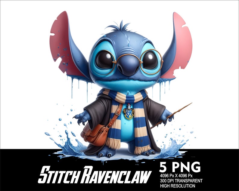 5 PNG Potter Stitch Ravenclaw Splash Transparent PNG File Sublimation ...