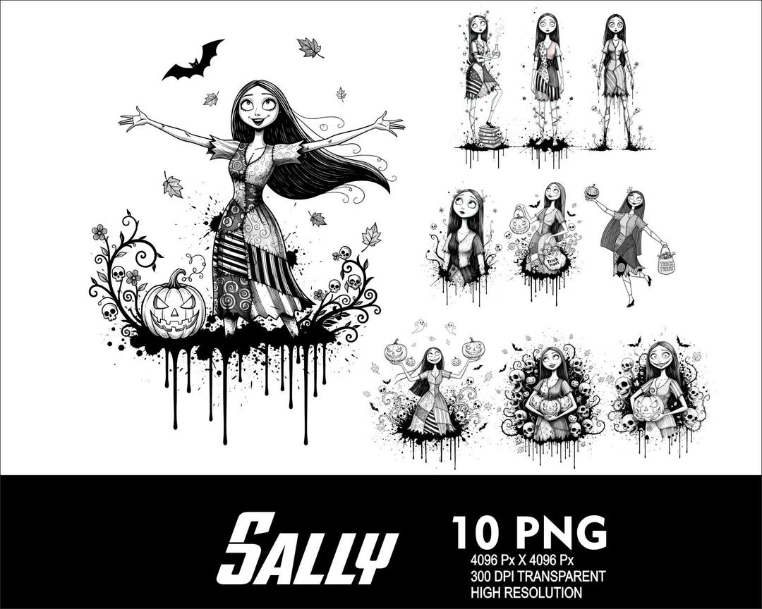 10 PNG Sally Halloween Splash Transparent PNG File 300dpi High ...