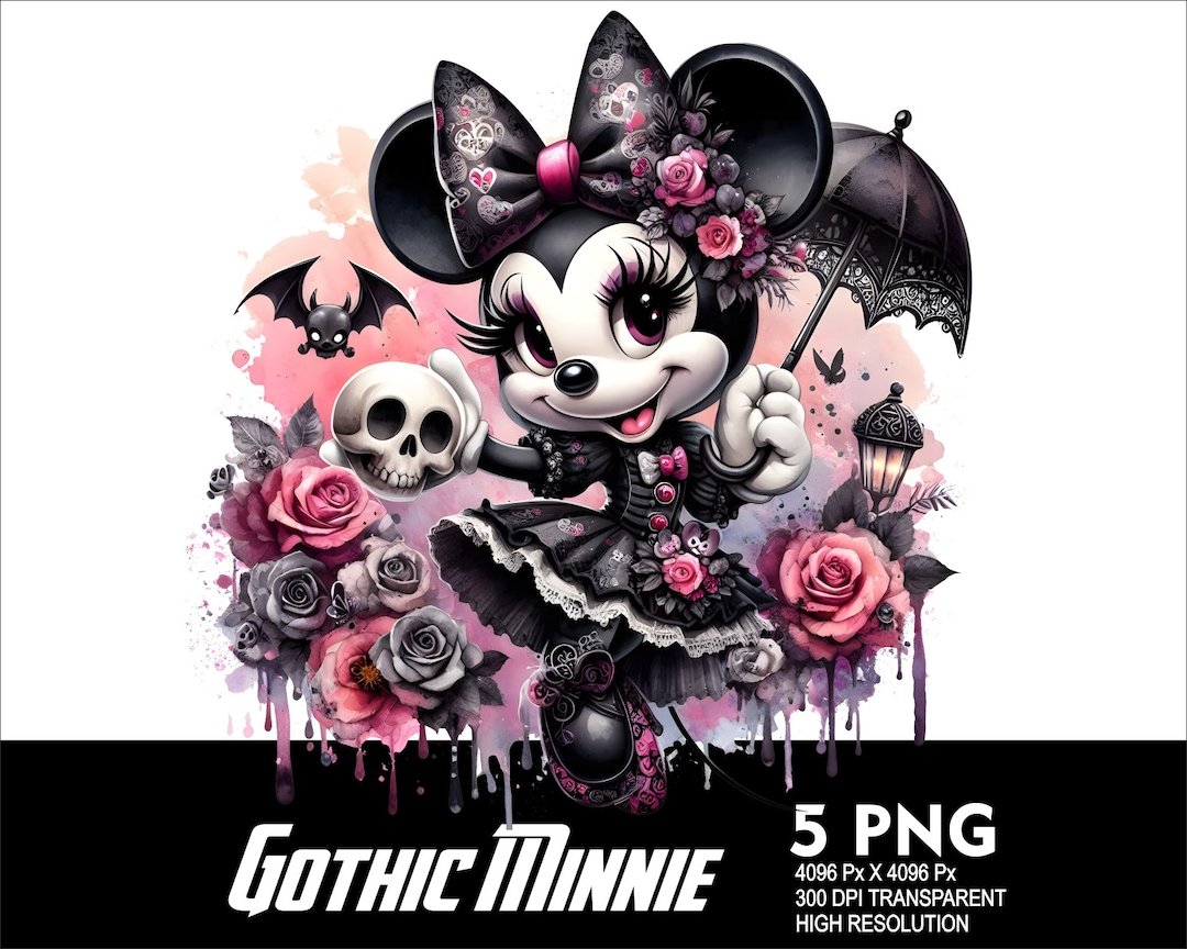 5 PNG Gothic Minnie PNG Dark Mouse Princess Design Splash and ...