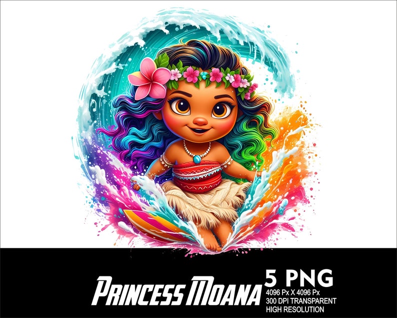 5 PNG Baby Princess Moana Splash Transparent PNG File for Sublimation ...