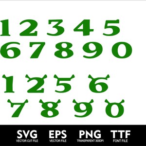 Cartoon Shrek Alphabet Shrek Font and SVG Clipart for Cricut Shrek ...