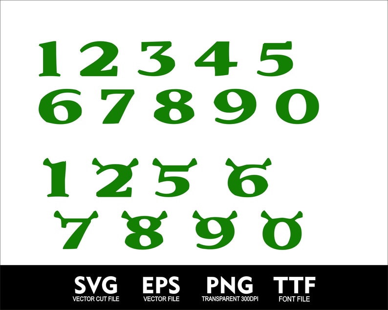 Cartoon Shrek Alphabet Shrek Font and SVG Clipart for Cricut Shrek ...