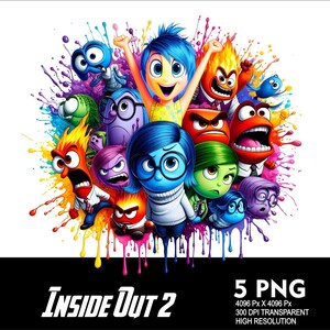5 PNG Inside Out 2 Splash and Watercolor Transparent PNG File for ...