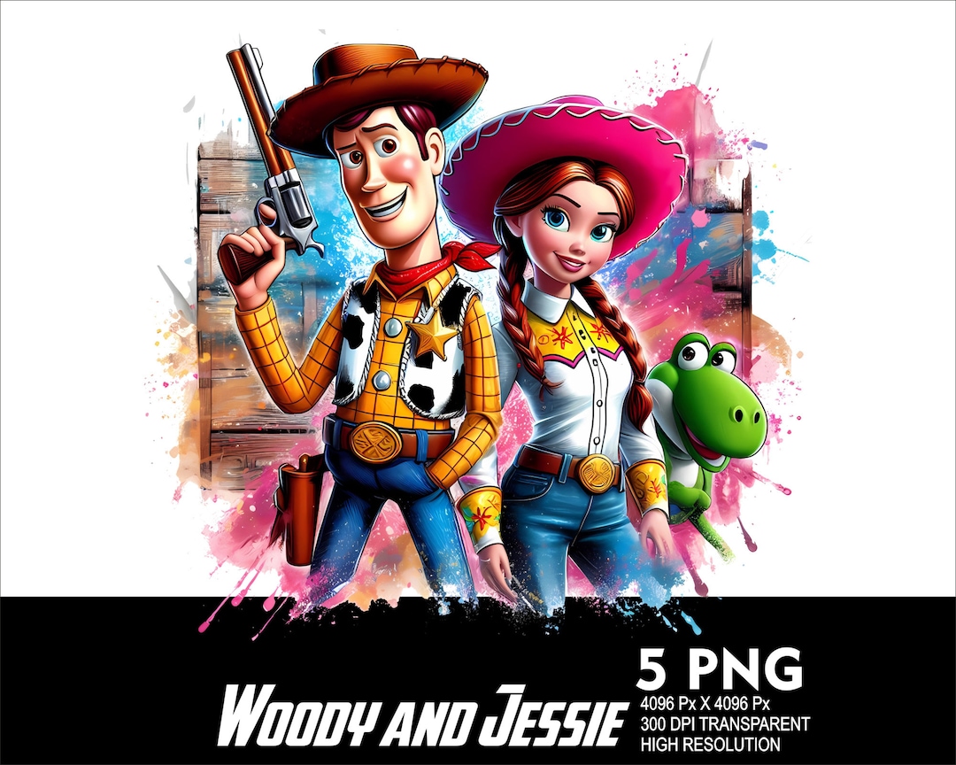 5 PNG Toy Story Cowgirl Jessie Woody Splash and Watercolor Transparent ...