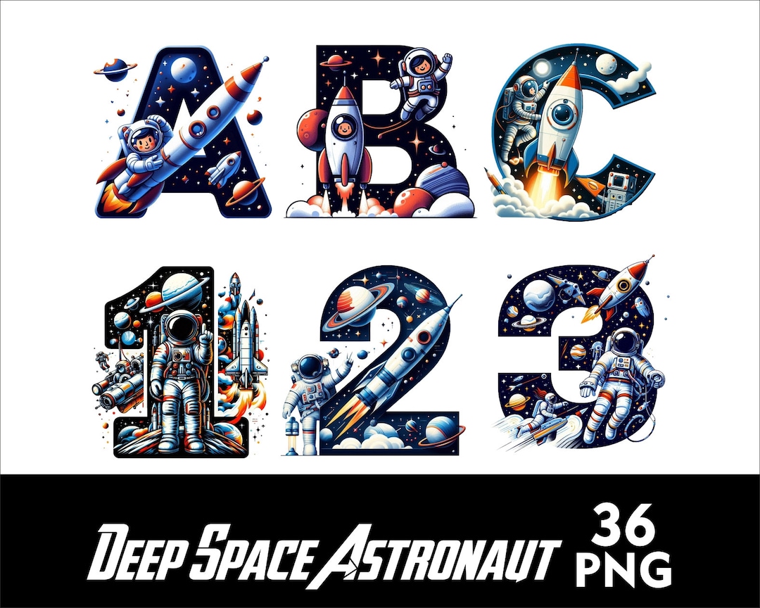 Deep Space Astronaut Alphabet Space Font Deepspace Letters Png ...