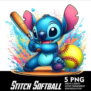 5 PNG Softball Stitch Splash and Watercolor Transparent PNG File for ...