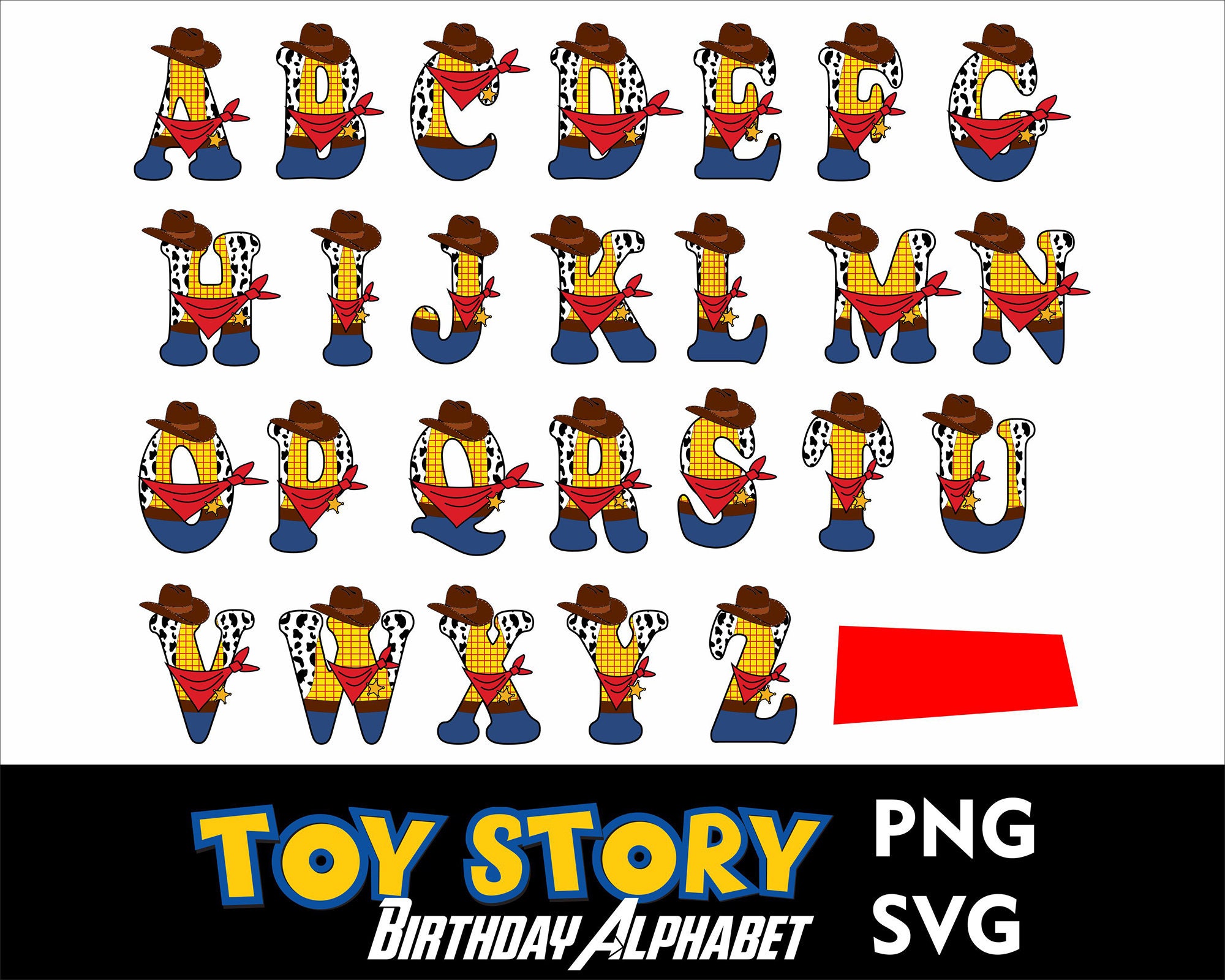 Toy Story Birthday Alphabet Letter Toys Story Cowboy Font Png Alphabet ...