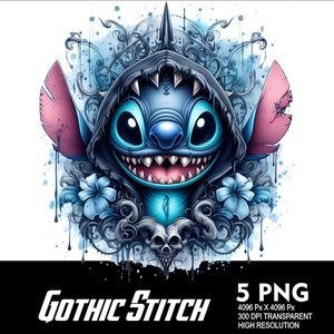 5 PNG Gothic Stitch PNG Dark Stitch Design Splash and Watercolor ...