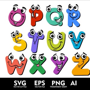 Cartoon Funny Alphabet Svg Png Funny Font Svg Png Cute Funny Letters ...