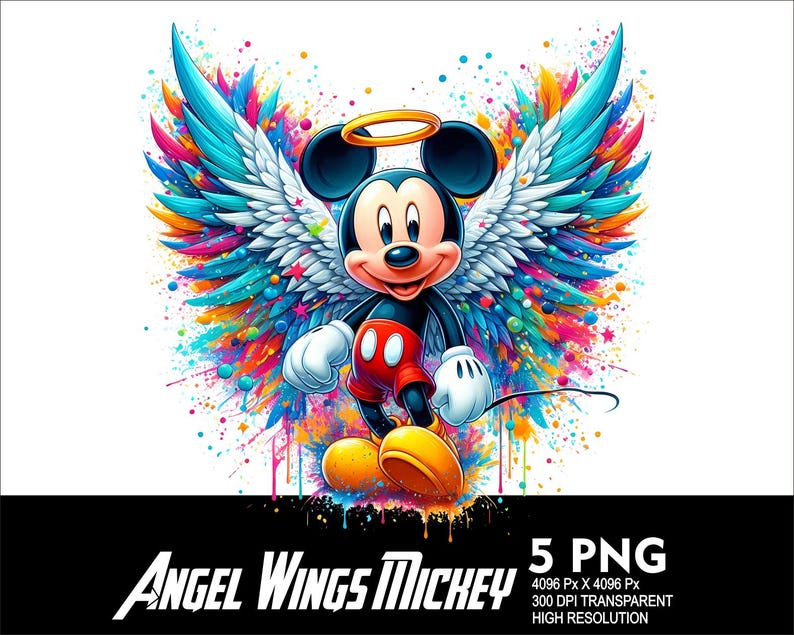 5 PNG Wings Mouse Angel Mickey Splash Png Transparent PNG File for ...