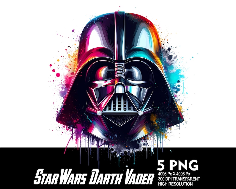 5 PNG Starwars Darth Vader Helmet Splash and Watercolor Transparent Png ...