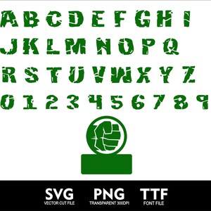 Cartoon HULK Font Alphabet Svg Hero Hulk Font Alphabet Svg Superhero ...