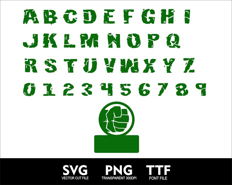 Cartoon HULK Font Alphabet Svg Hero Hulk Font Alphabet Svg Superhero ...