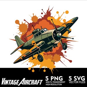 Vintage Airplane Splash 5 PNG 5SVG Design Transparent PNG File for ...