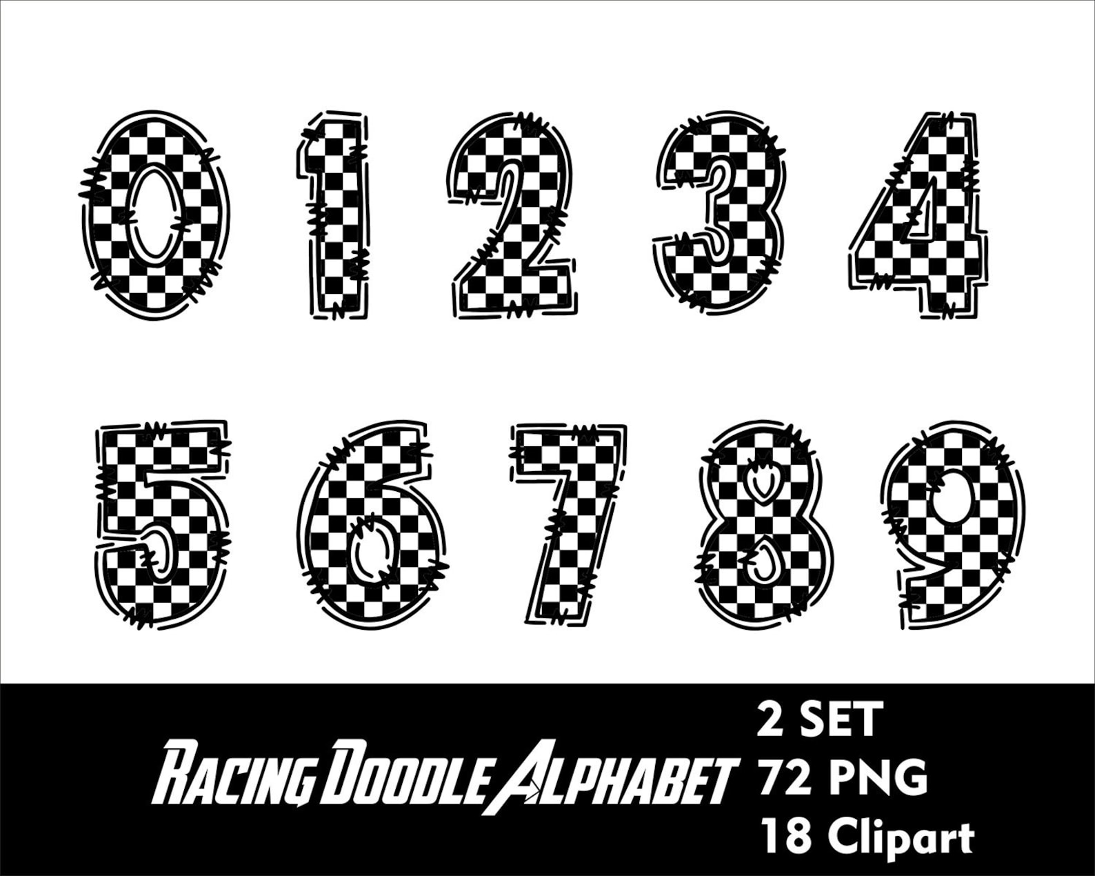 Racing Checkered Alphabet Race Track Alphabet Road Numbers Letters Race ...