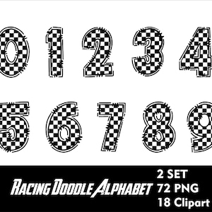 Racing Checkered Alphabet Race Track Alphabet Road Numbers Letters Race ...