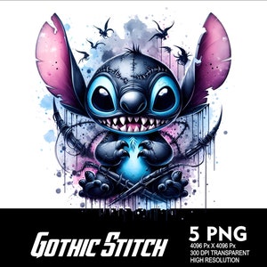 5 PNG Gothic Stitch PNG Dark Stitch Design Splash and Watercolor ...