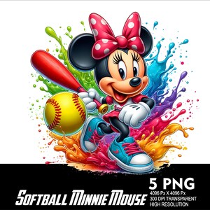 5 PNG Softball Mouse Girl Splash and Watercolor Transparent PNG File ...