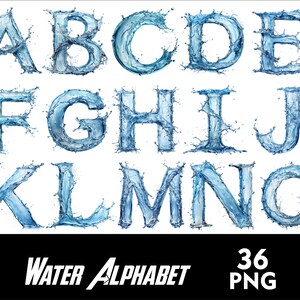 Water Alphabet Splash Ocean Font Sea Letter Transparent PNG Alphabet ...