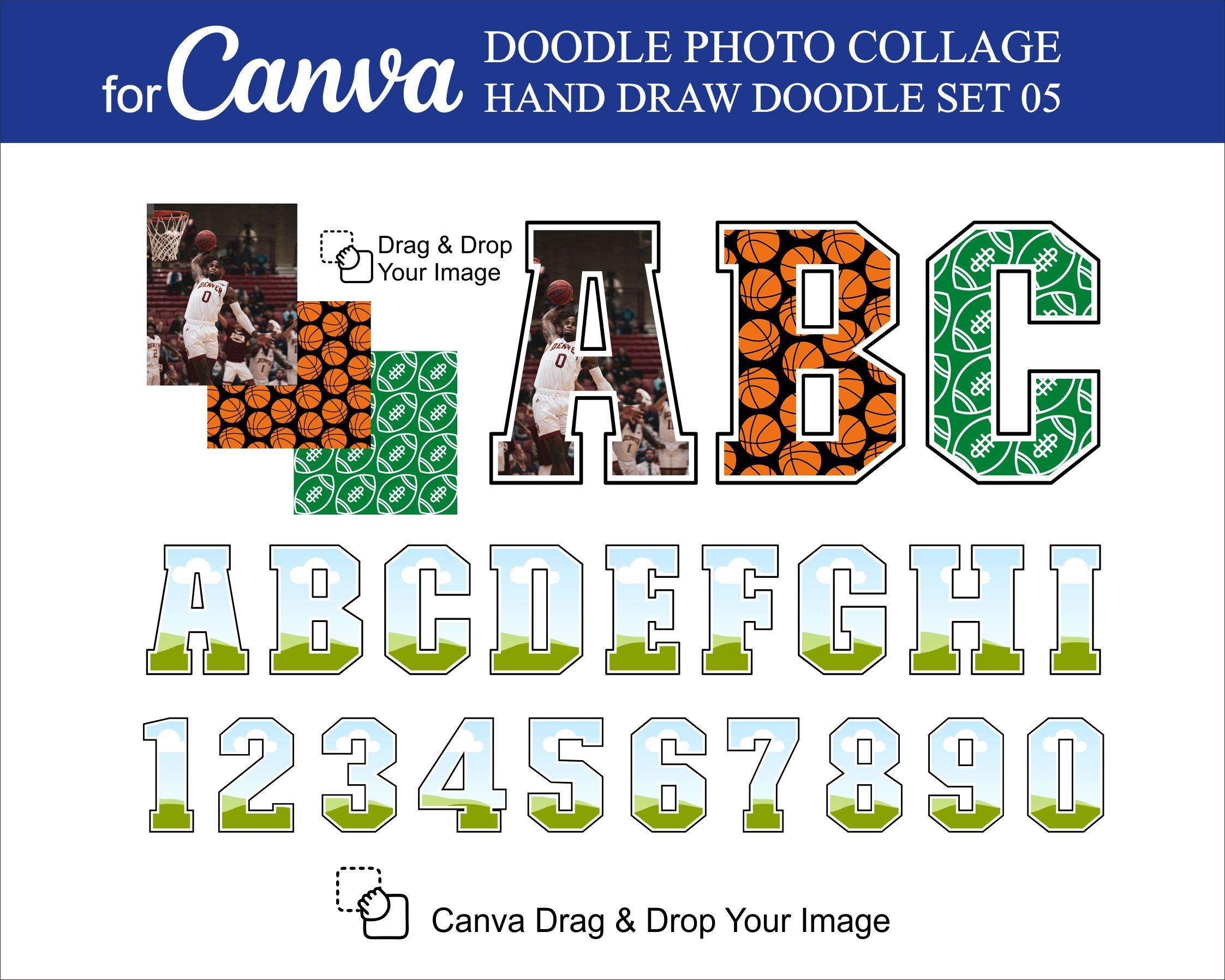 Canva Alphabets Template Canva Alphabet Doodle Font Canva Frame ...