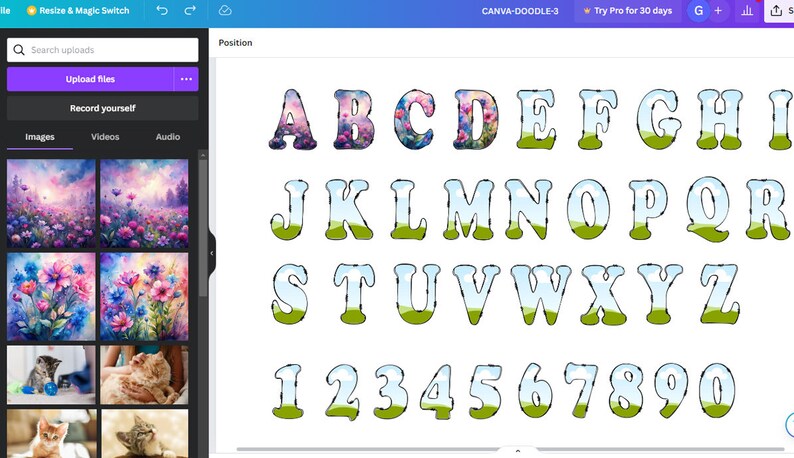 Canva Alphabets Template Canva Alphabet Doodle Font Canva Frame ...