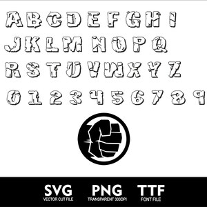 Cartoon HULK Font Alphabet Svg Hero Hulk Font Alphabet Svg Superhero ...