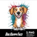 5 PNG Happy Face Dog Splash Transparent PNG File for Sublimation 300dpi ...