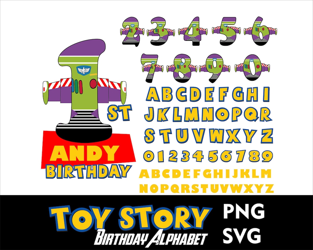 Toy Story Birthday Numbers Buzz Numbers Toy Story Font Png Alphabet Toy ...