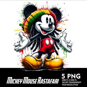 5 PNG Rastafari Mouse Splash Transparent PNG File for Sublimation ...
