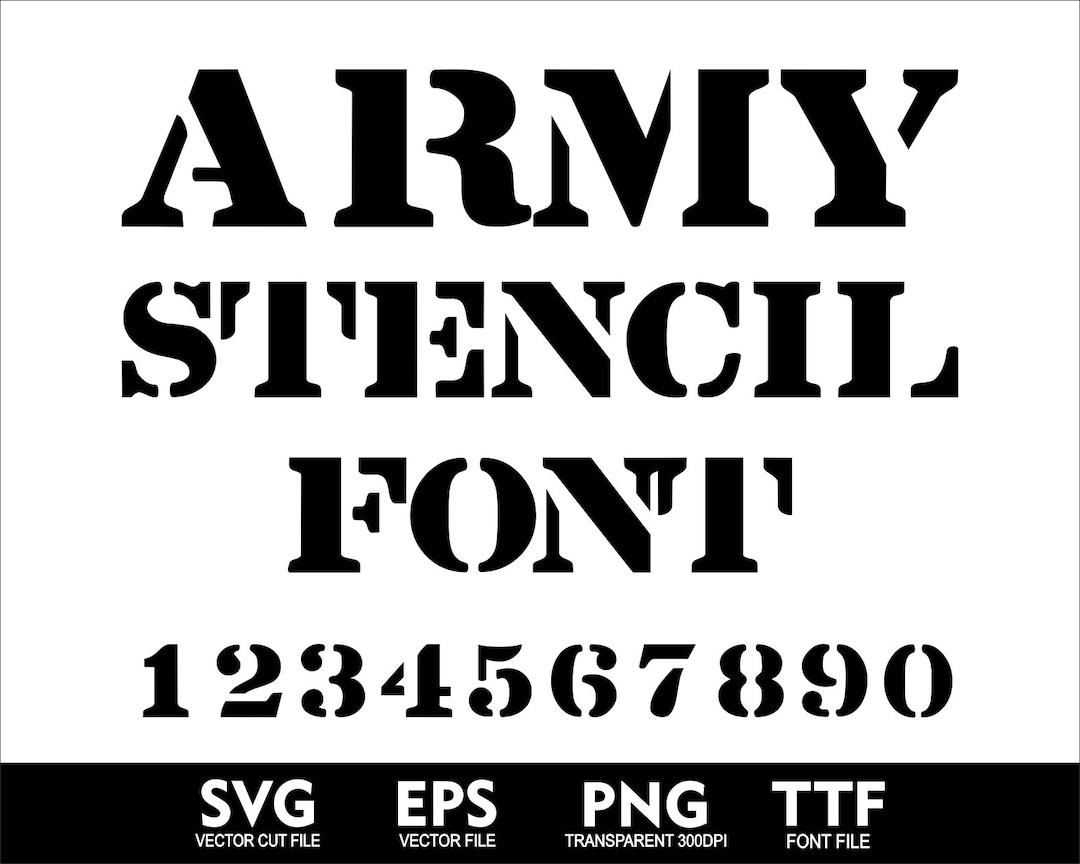 Army Stencil Font SVG Stencil Font SVG Coalition Navy Stencil Alphabet ...