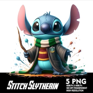 5 PNG Potter Stitch Slytherin Splash Transparent PNG File Sublimation ...