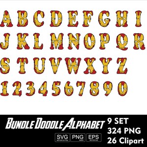 Superhero Alphabet Svg Png Bundle 9set Avanger Super Hero Letters Super ...