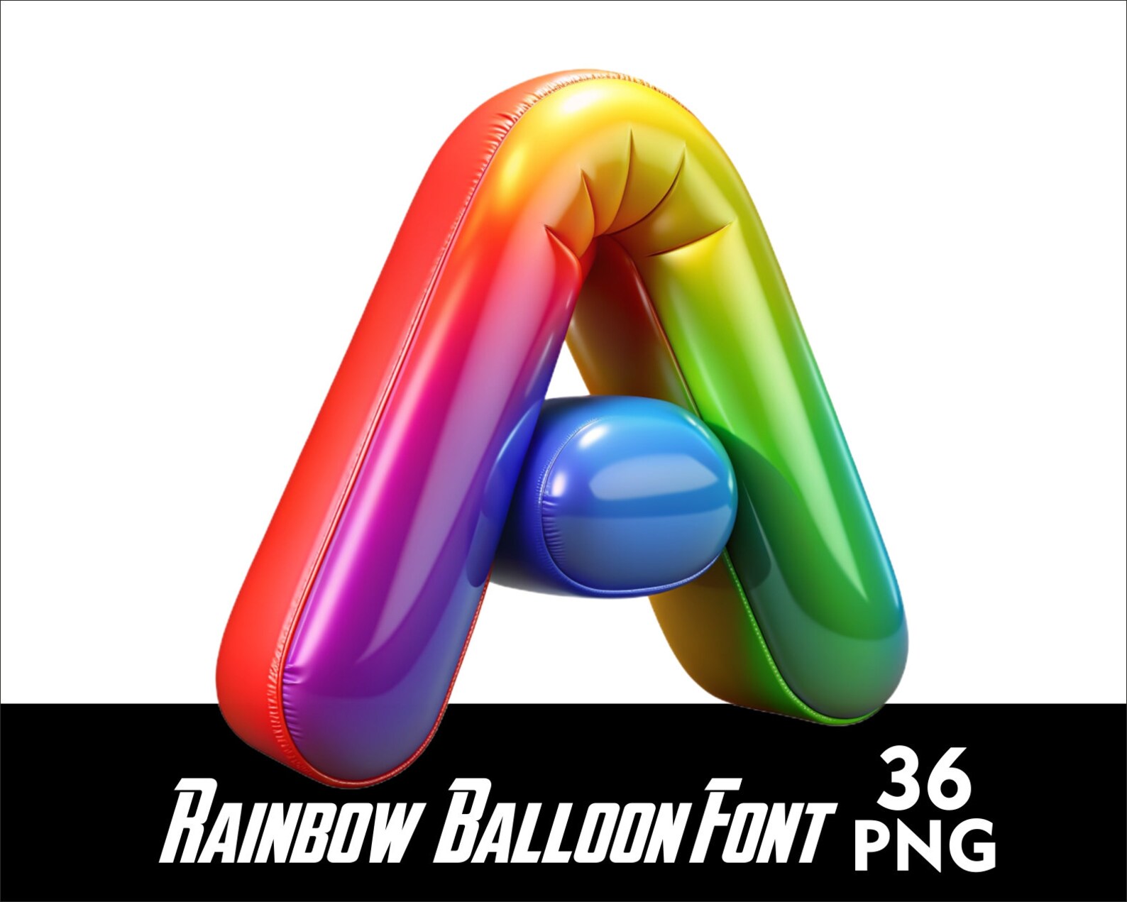 Rainbow Balloon Alphabet Party Font PNG Letters Rainbow Letters and ...