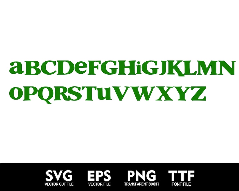 Cartoon Shrek Alphabet Shrek Font and SVG Clipart for Cricut Shrek ...